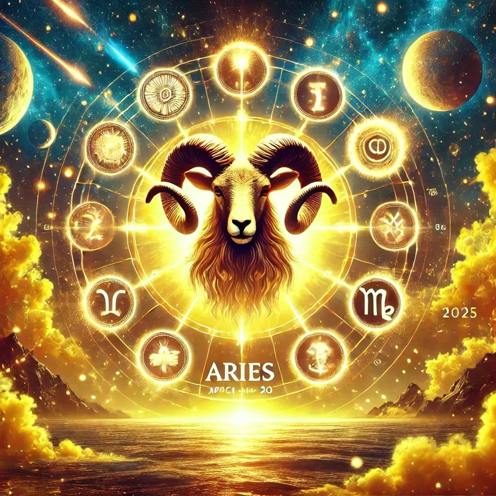 2025 YEAR TO THRIVE horoscope wheel showing all starsigns.