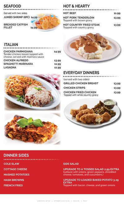 Swiss Chalet Menu
