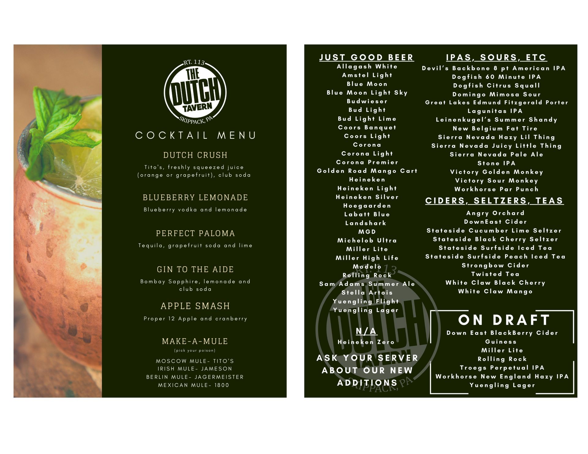 The Dutch Tavern | Neighborhood bar and restaurant in Skippack, PA ...