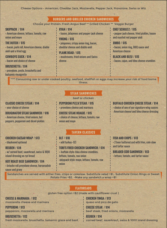 The Dutch Tavern | Menu | The best wings in Skippack! Dine in or carry ...