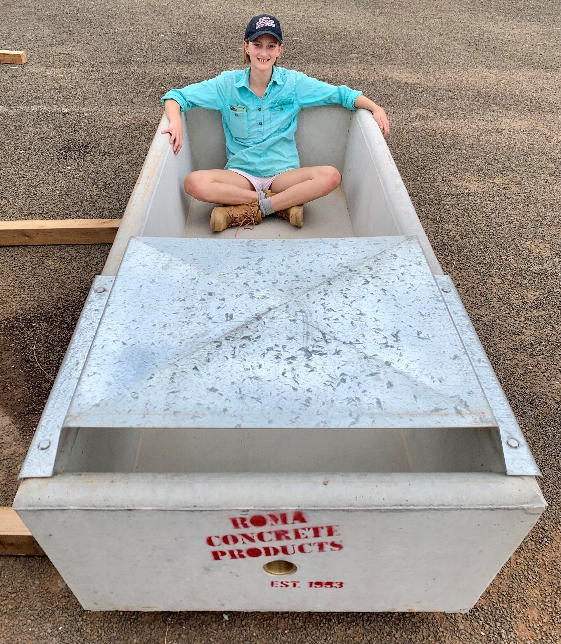 8ft long ~ 1m wide cattle trough