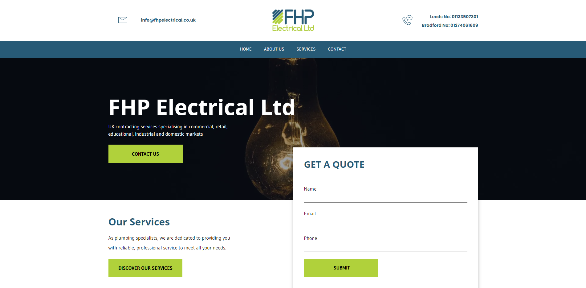 Electrical Contractors, UK | FHP Electrical Ltd