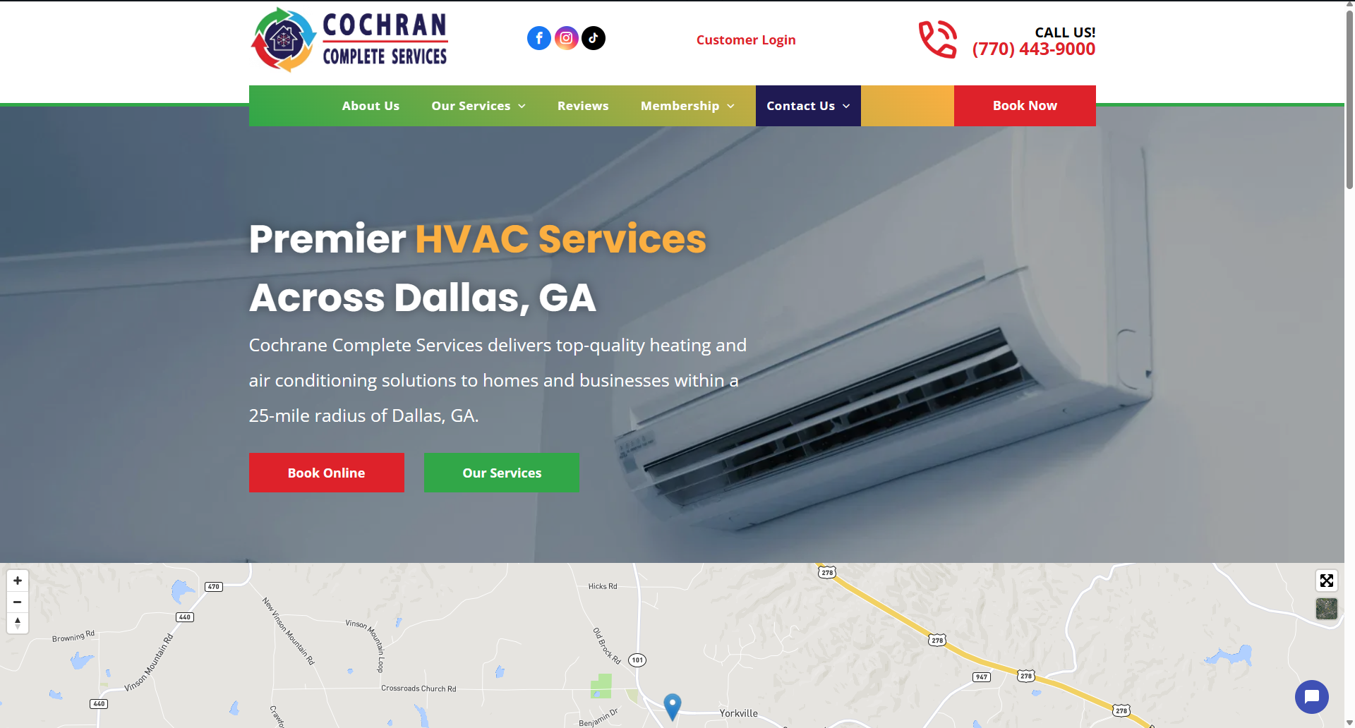 HVAC Service Areas | Dallas, GA | Cochran Complete Services