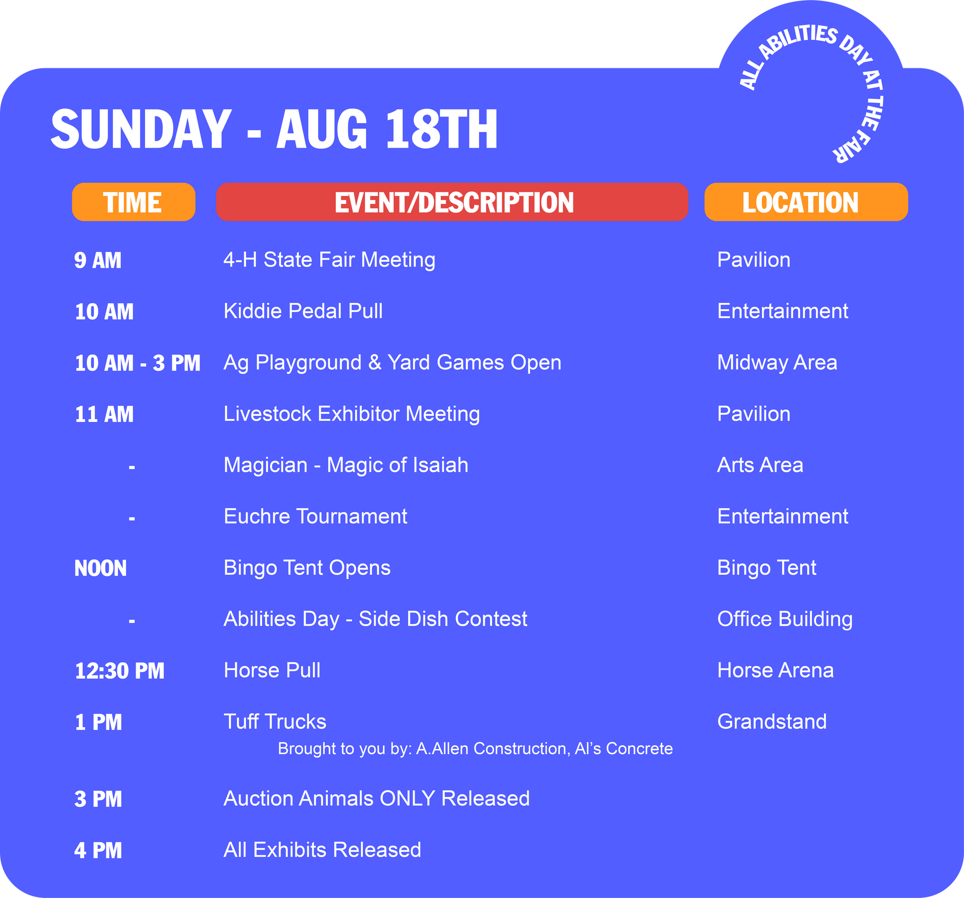 Schedule | Houston County Fair | Houston County