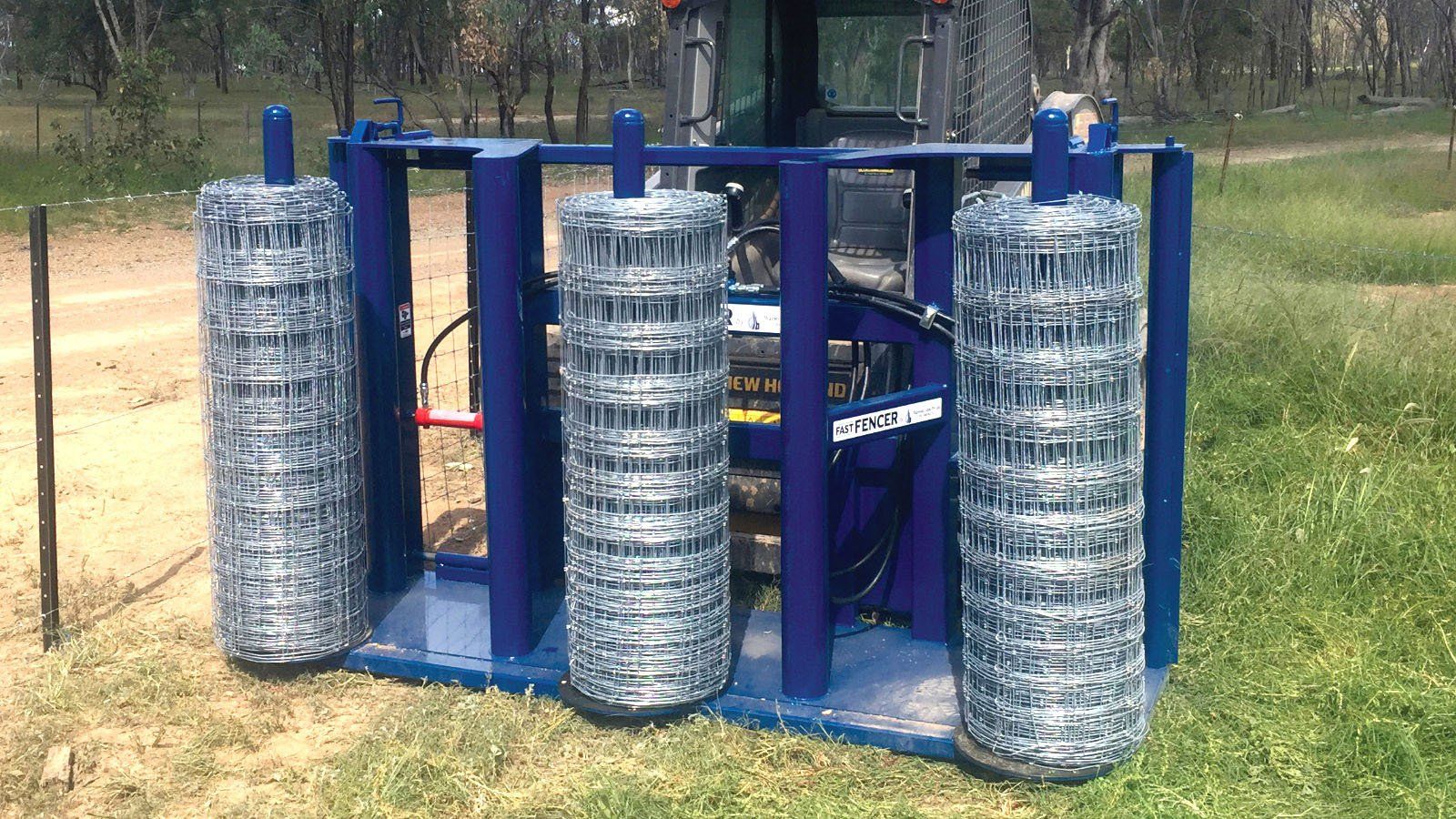 FastFencer carries 3 rolls of fencing wire, safely