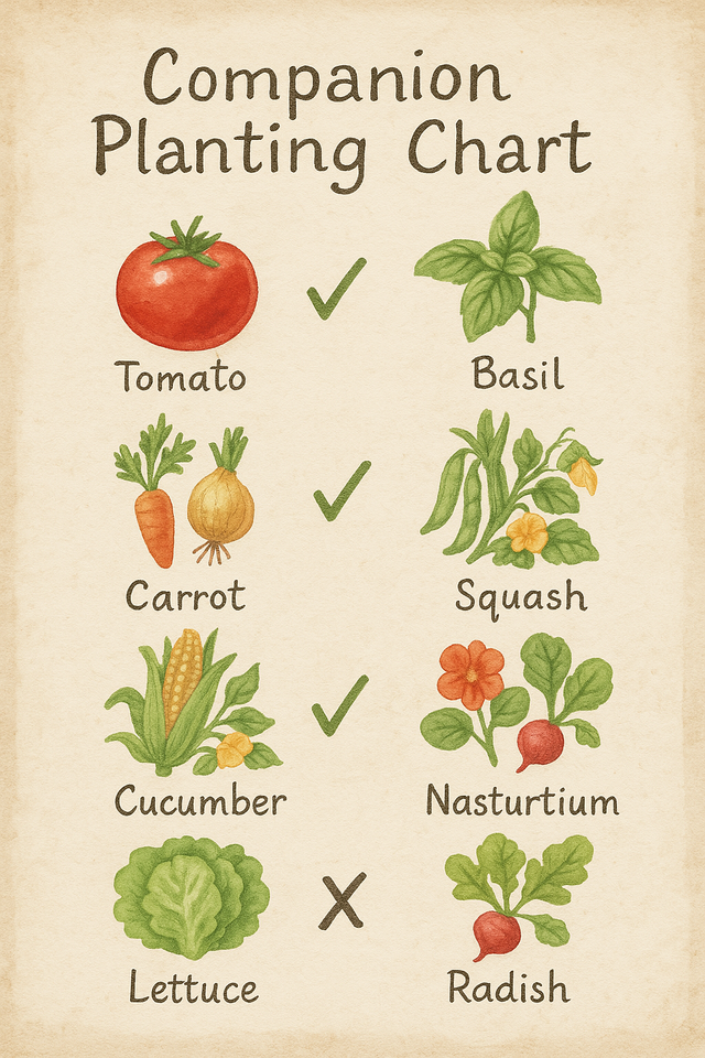 Radish Companion Planting Chart