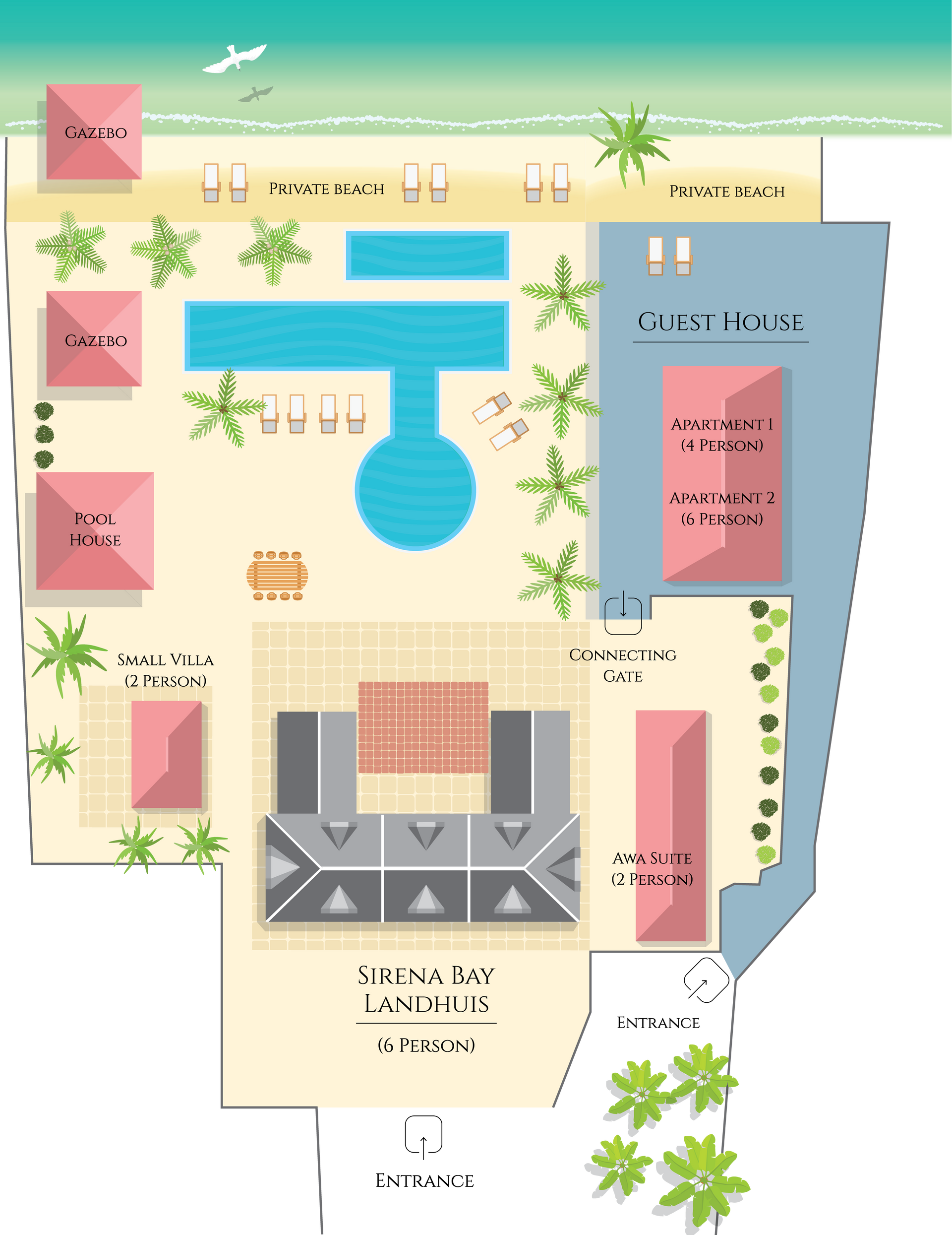 Sirena Bay Estate - Villa Map - Navigate Your Exquisite Caribbean Retreat