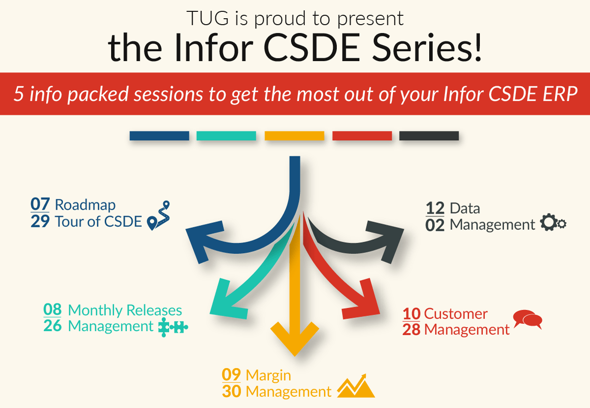 TUG Connects 365 webinars for Infor CSDE users