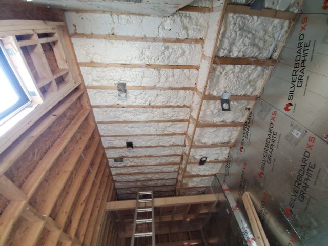 sprayed cellulose fiber ceiling