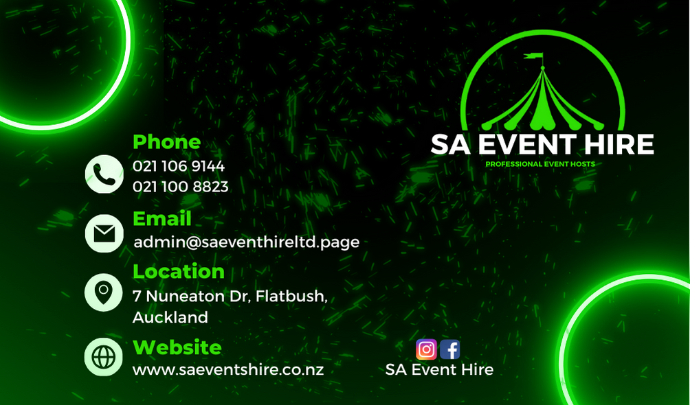 Party Equipment Rental | Auckland, NZ | SA Events Hire Ltd
