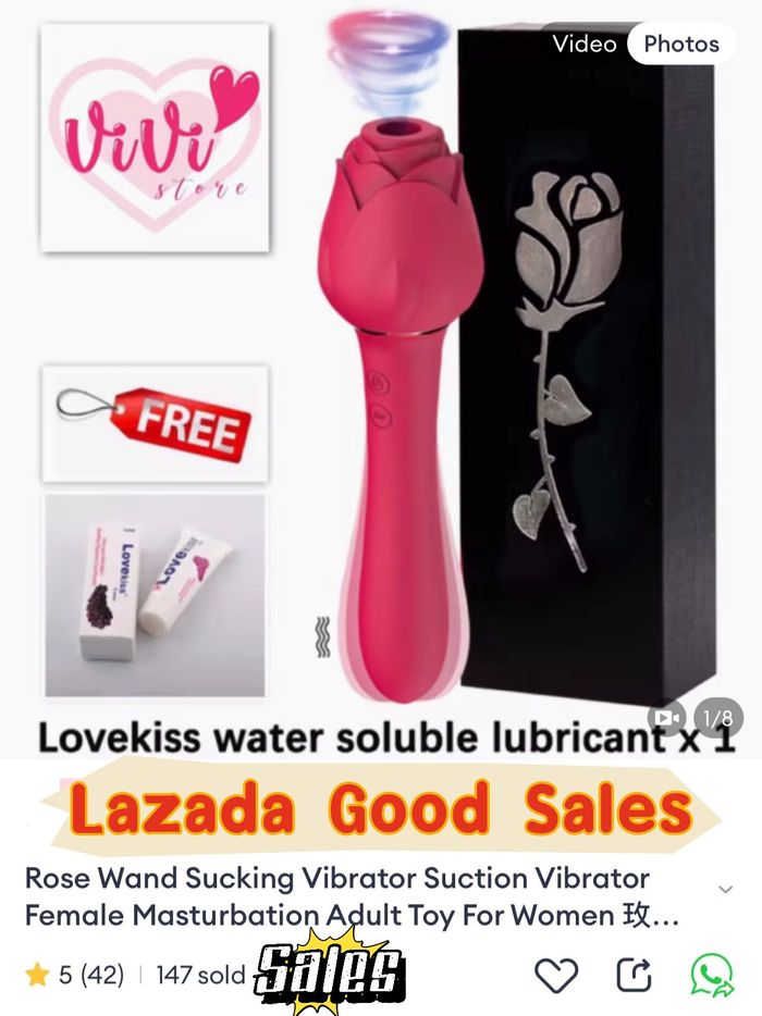Vivi Store Rose Wand Clit Suction Vibrator Malaysia
