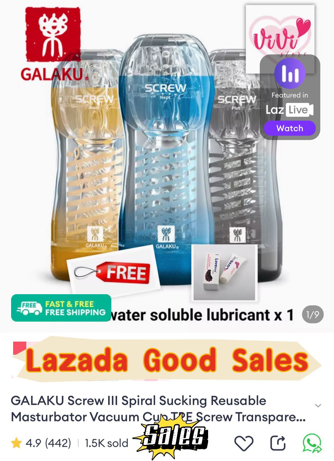 Vivi Store GALAKU Screw III Masturbator Cup Malaysia