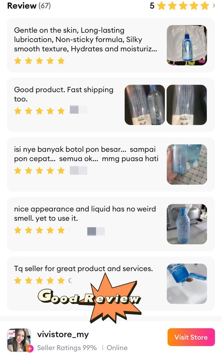 Vivi Store Silk Amino Aloe Vera Body Lubricant Malaysia