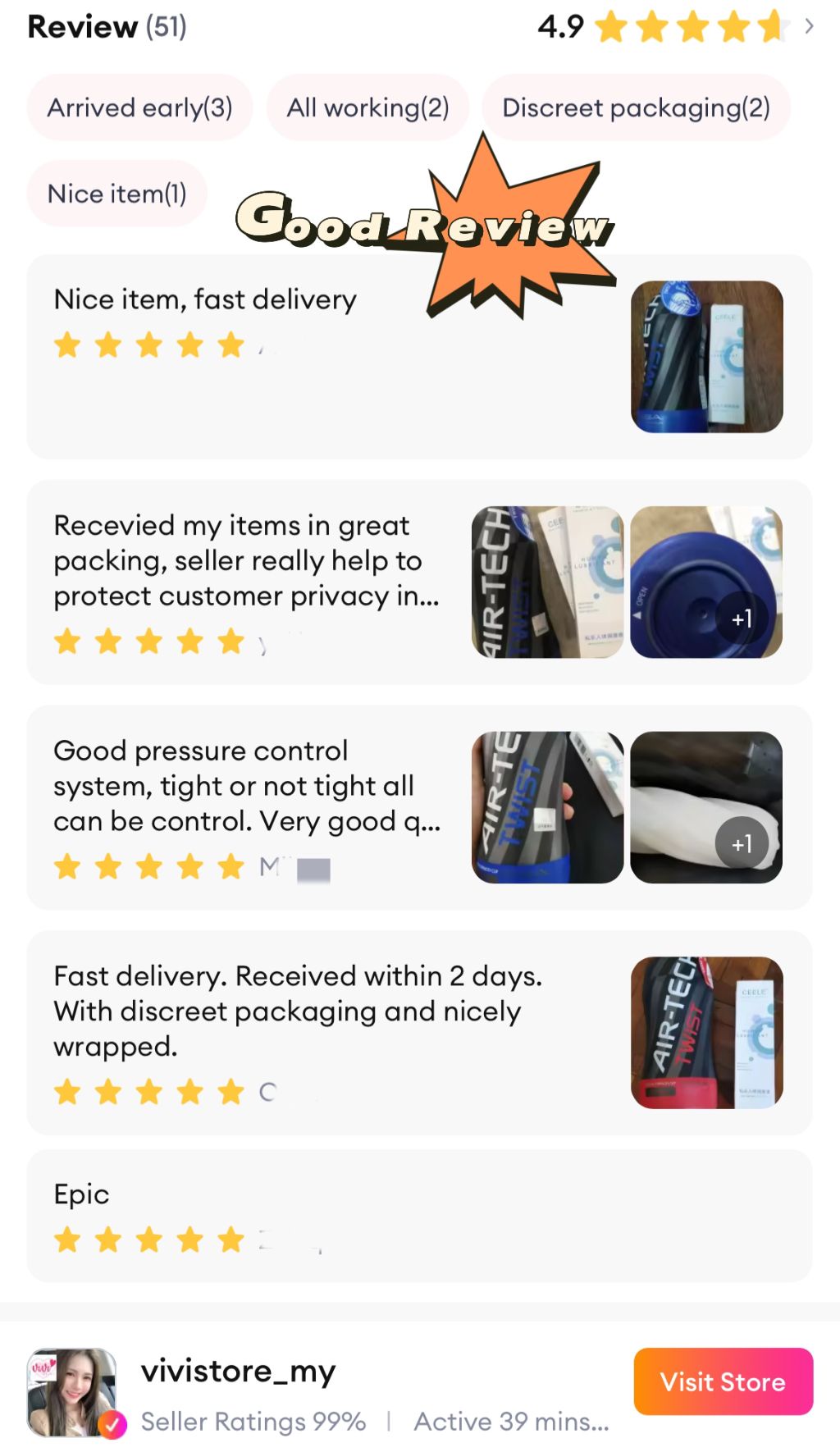 Vivi Store TENGA Twist Vacuum Masturbator Cup Malaysia