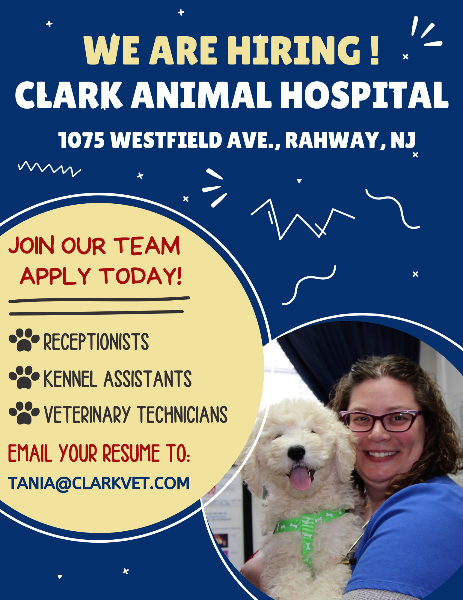 Clark Animal Hospital, 1075 Westfield Avenue, Rahway, NJ. (732) 388-379