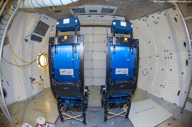 Interior View Space Shuttle Mid Deck