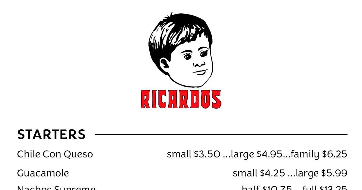 RICARDOS MENU