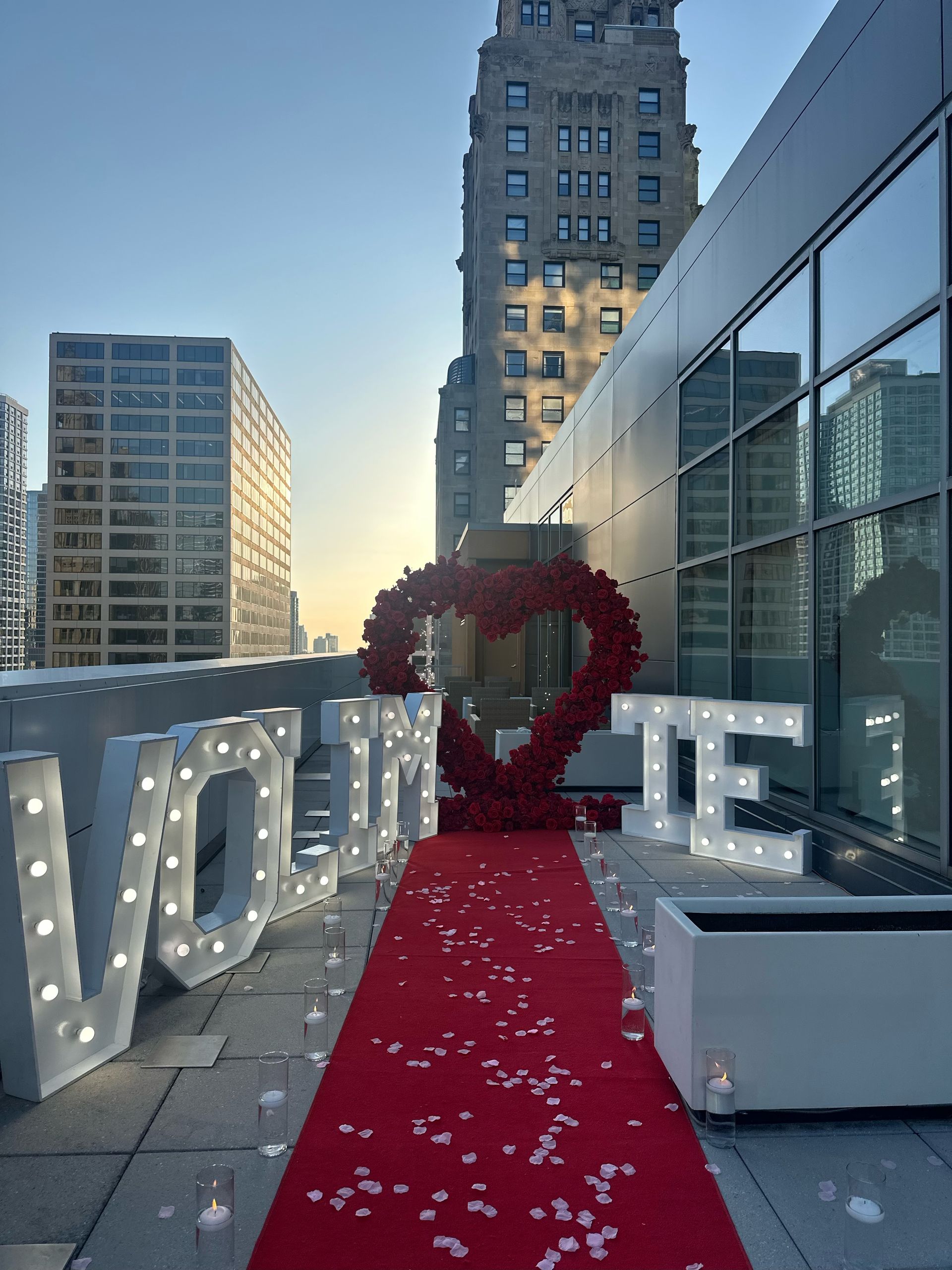 Heart-Shaped Flower Backdrop for Weddings & Proposals in Chicago