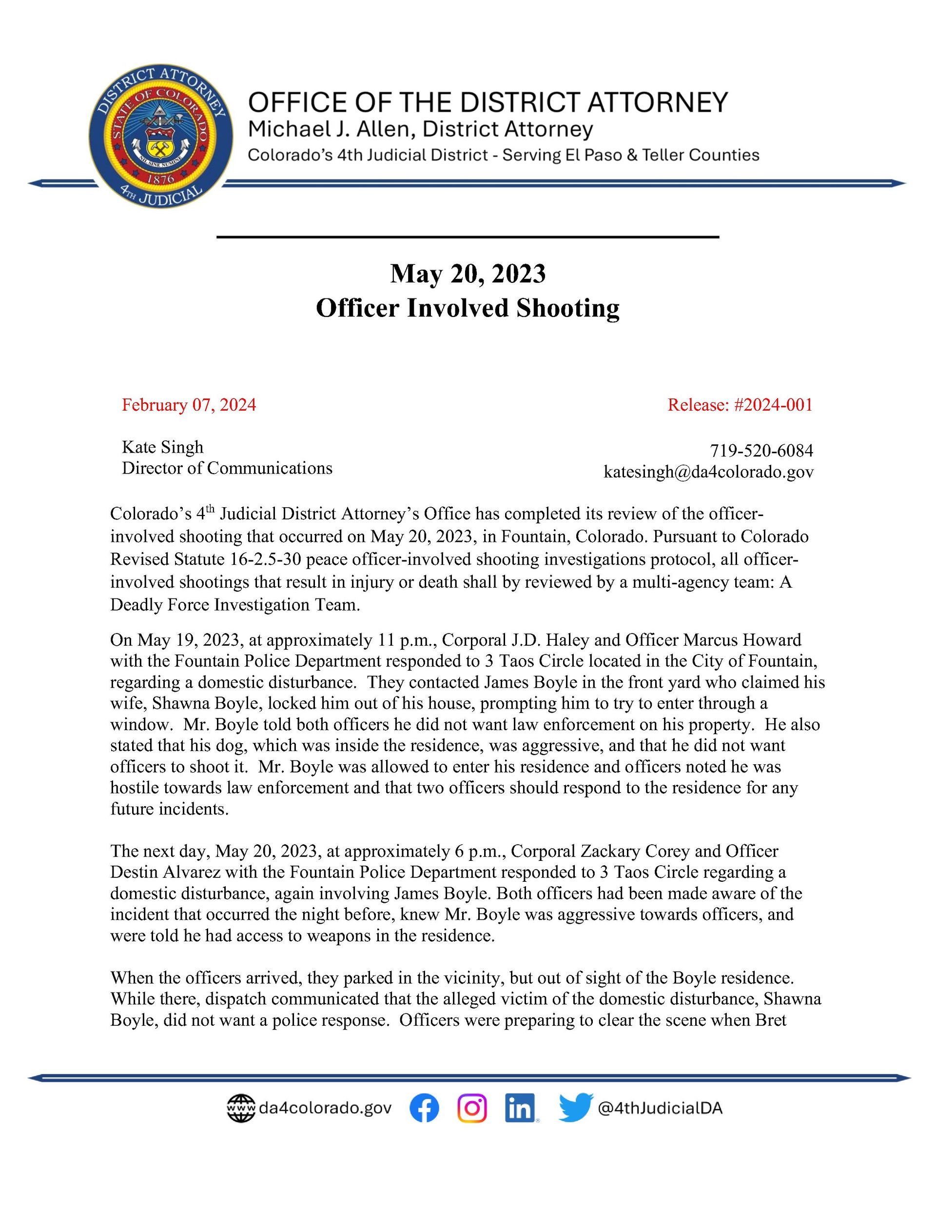 Officer Involved Shootings