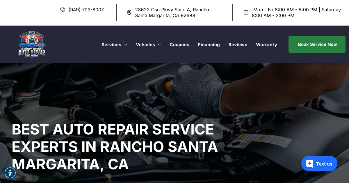Auto Repair in Rancho Santa Margarita, CA | Bobby Grich Auto Repair