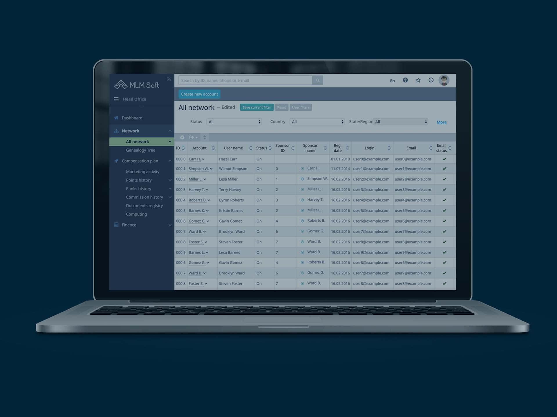 MLM Backoffice Software on | MLM Online Office website