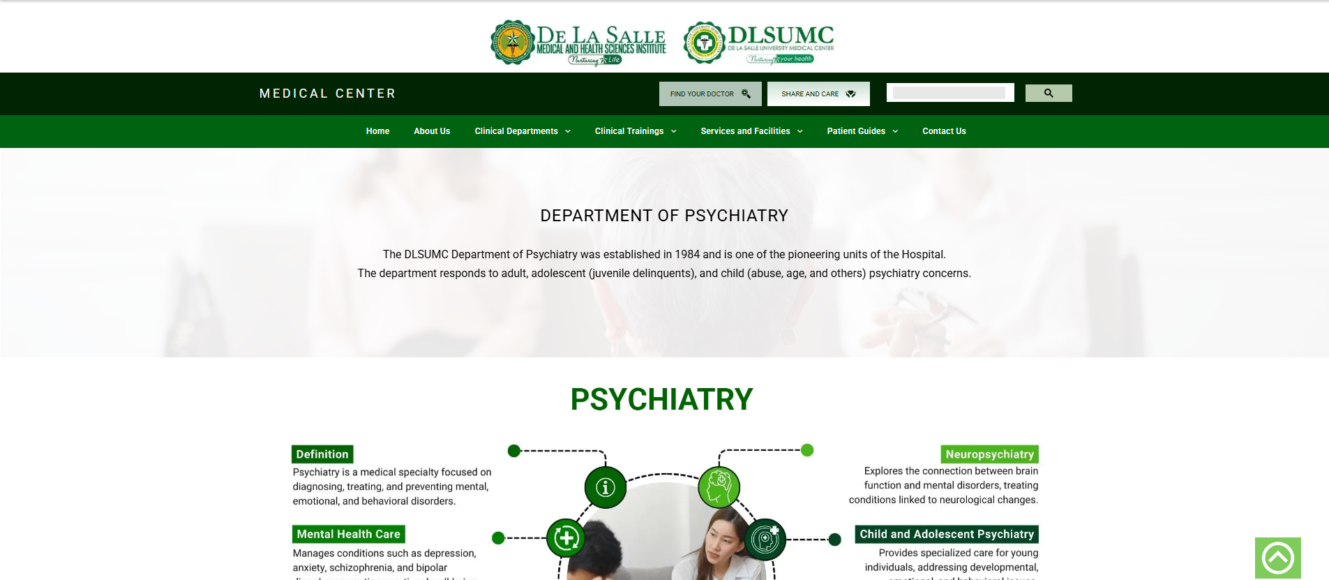 Department of Psychiatry | Medical Center | DLSUMC