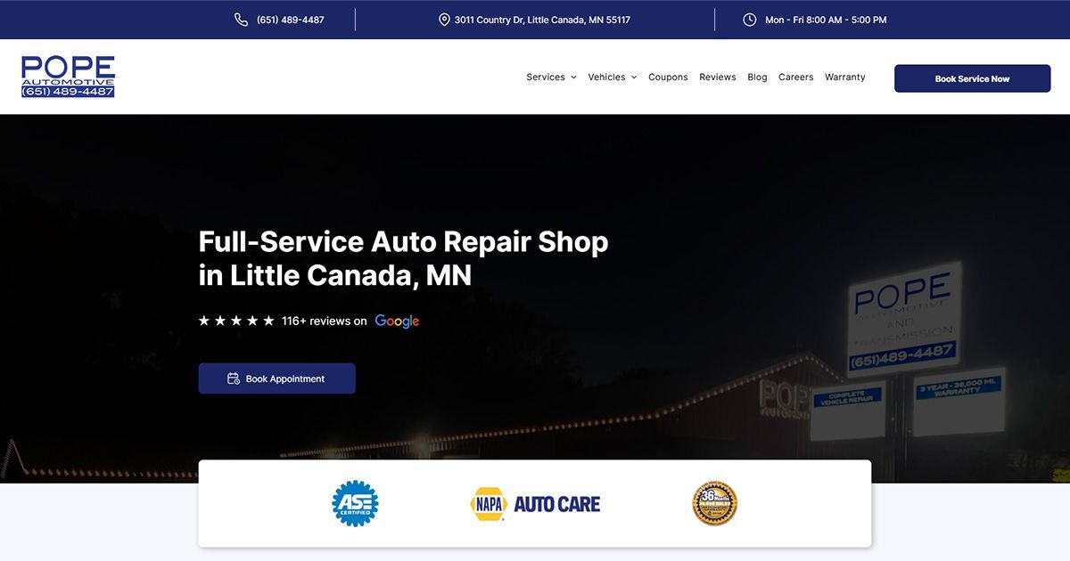 Auto Repair Mechanic, Little Canada, MN | Pope Automotive