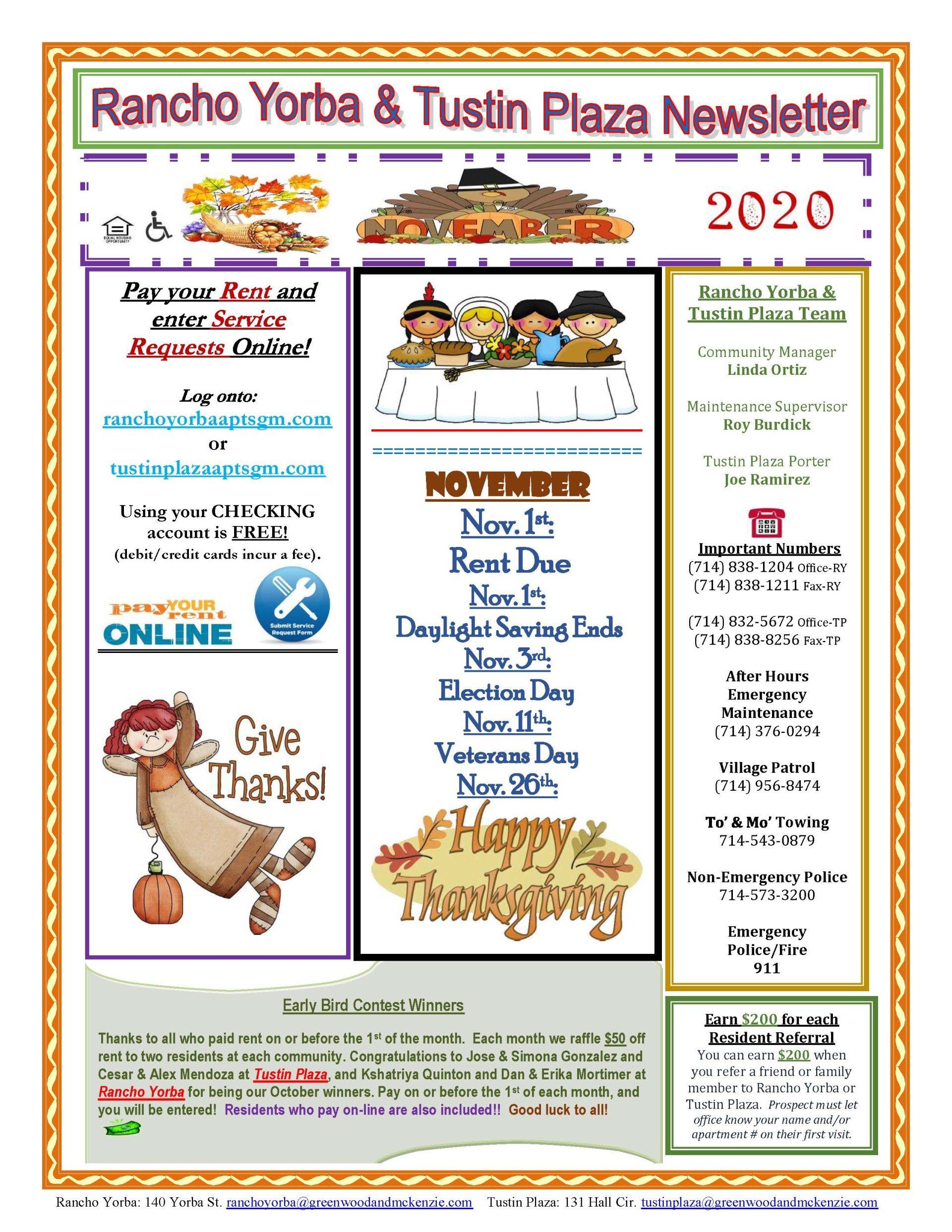 Resident Newsletter - November