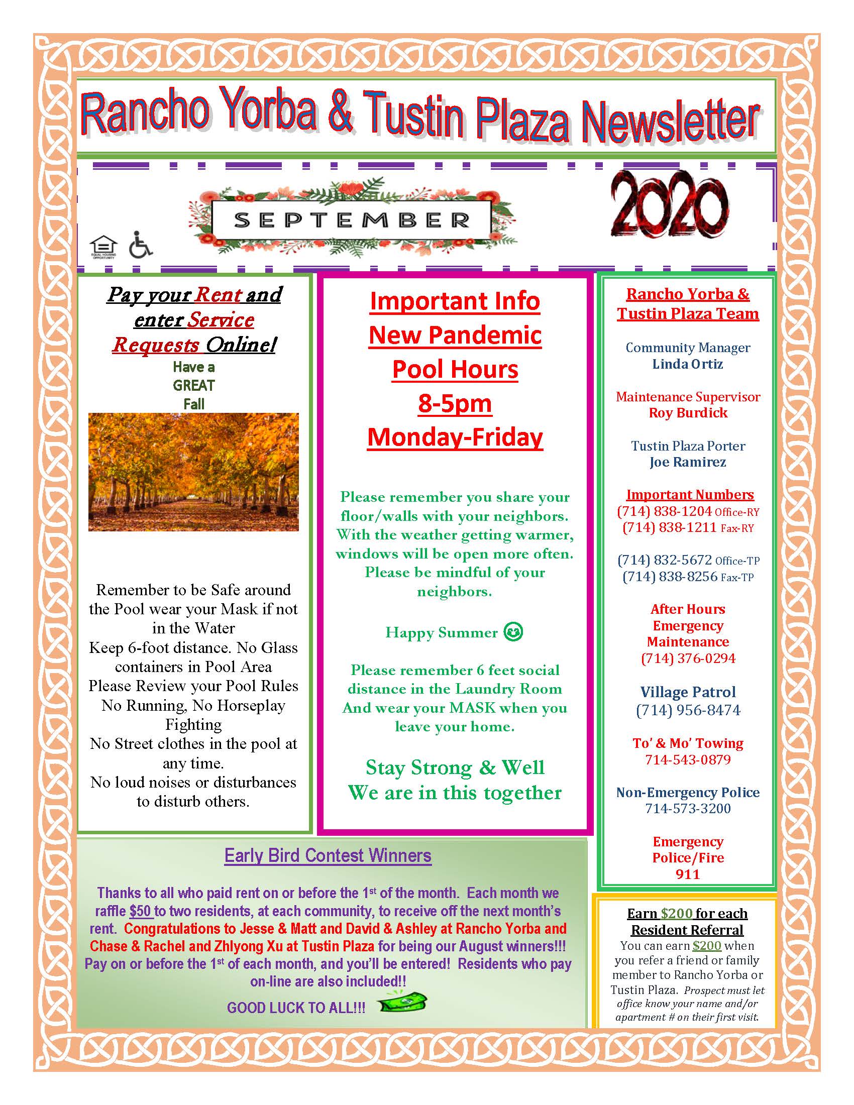 Resident Newsletter - September