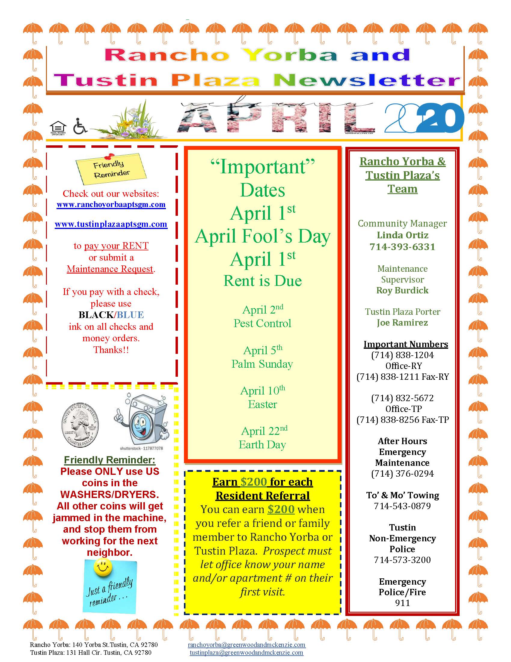 Resident Newsletter - April