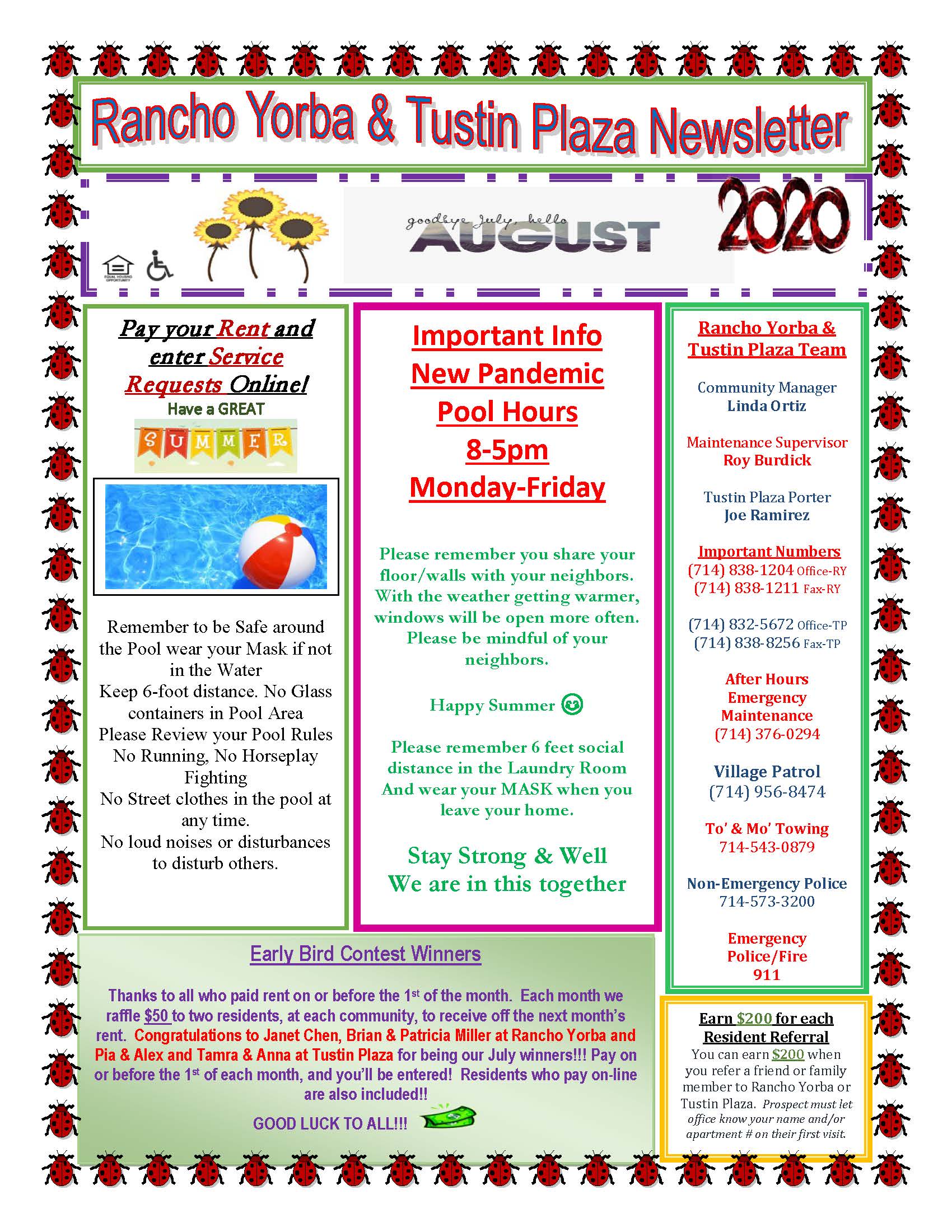 Resident Newsletter - August