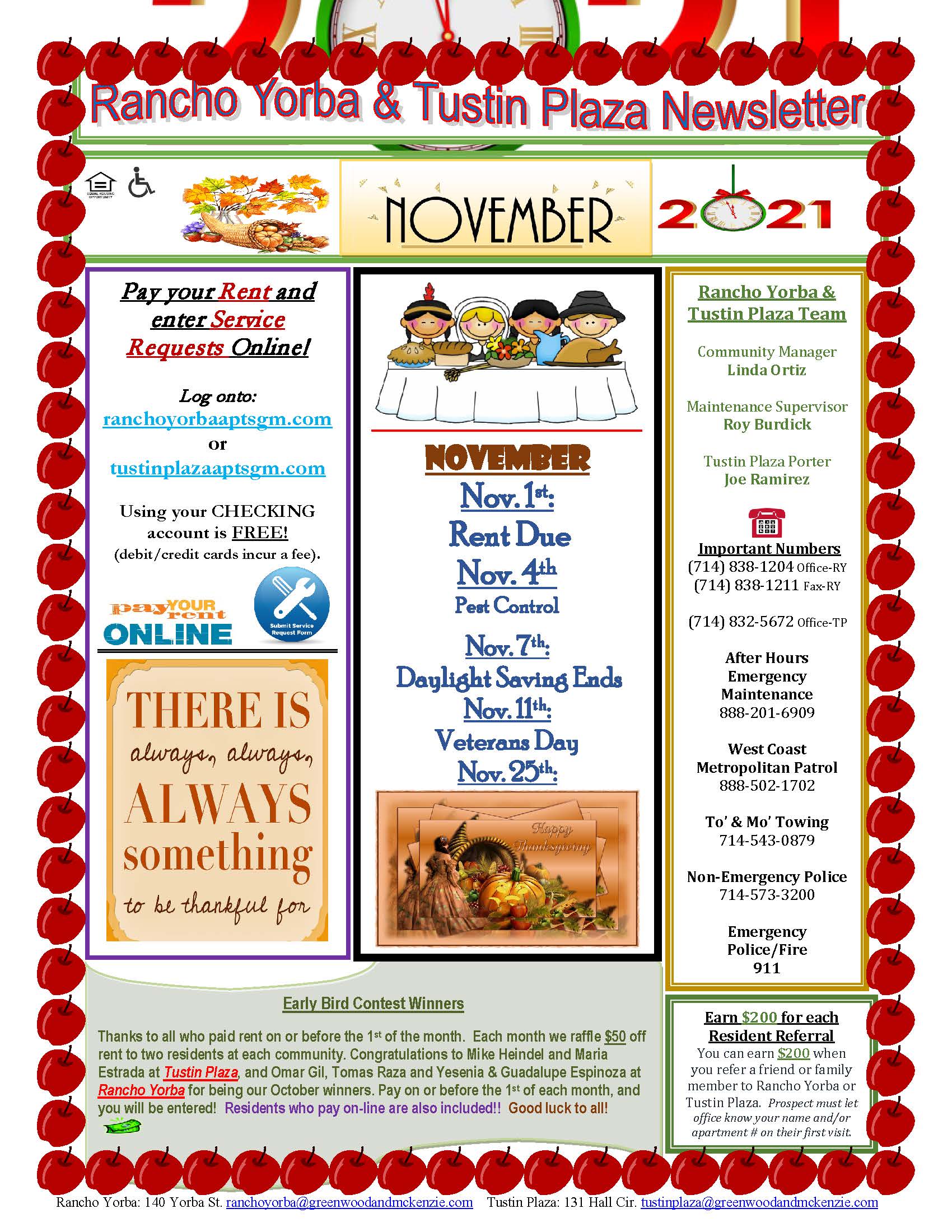 Resident Newsletter - November