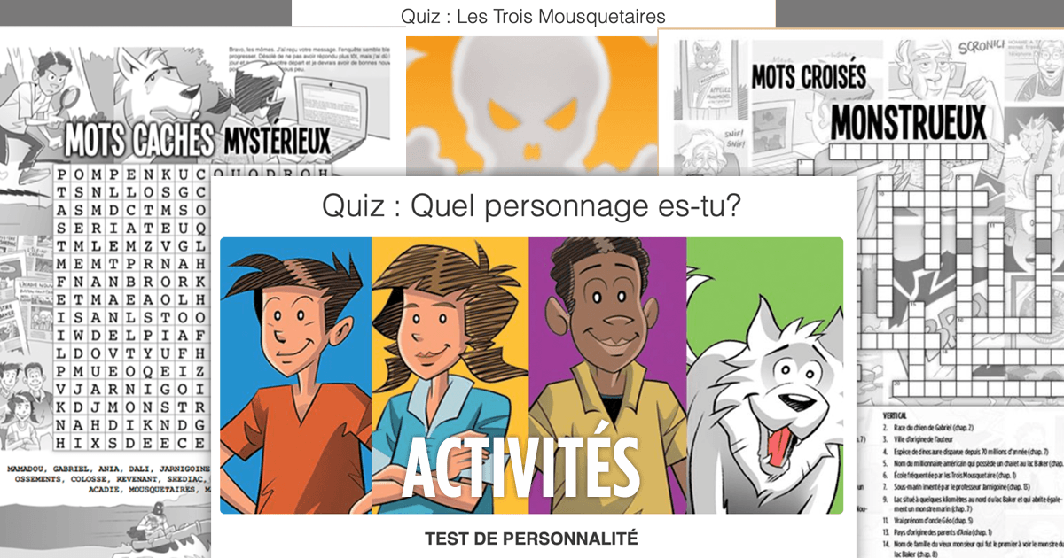 Activités portant sur les Trois Mousquetaires | Denis M. Boucher