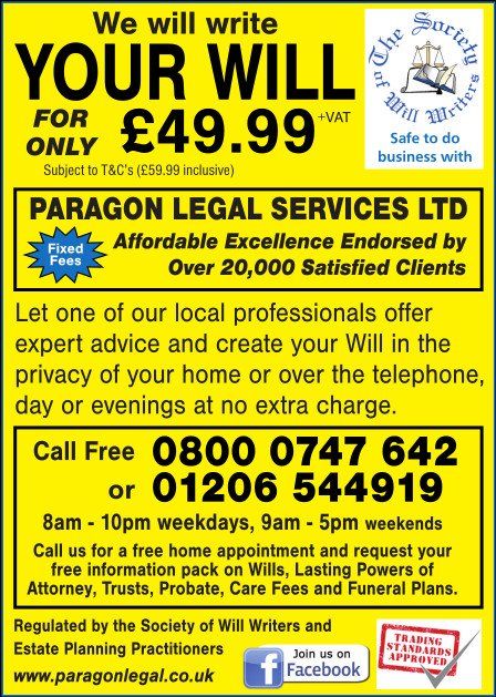 Will Writing in Essex from Paragon Legal Services