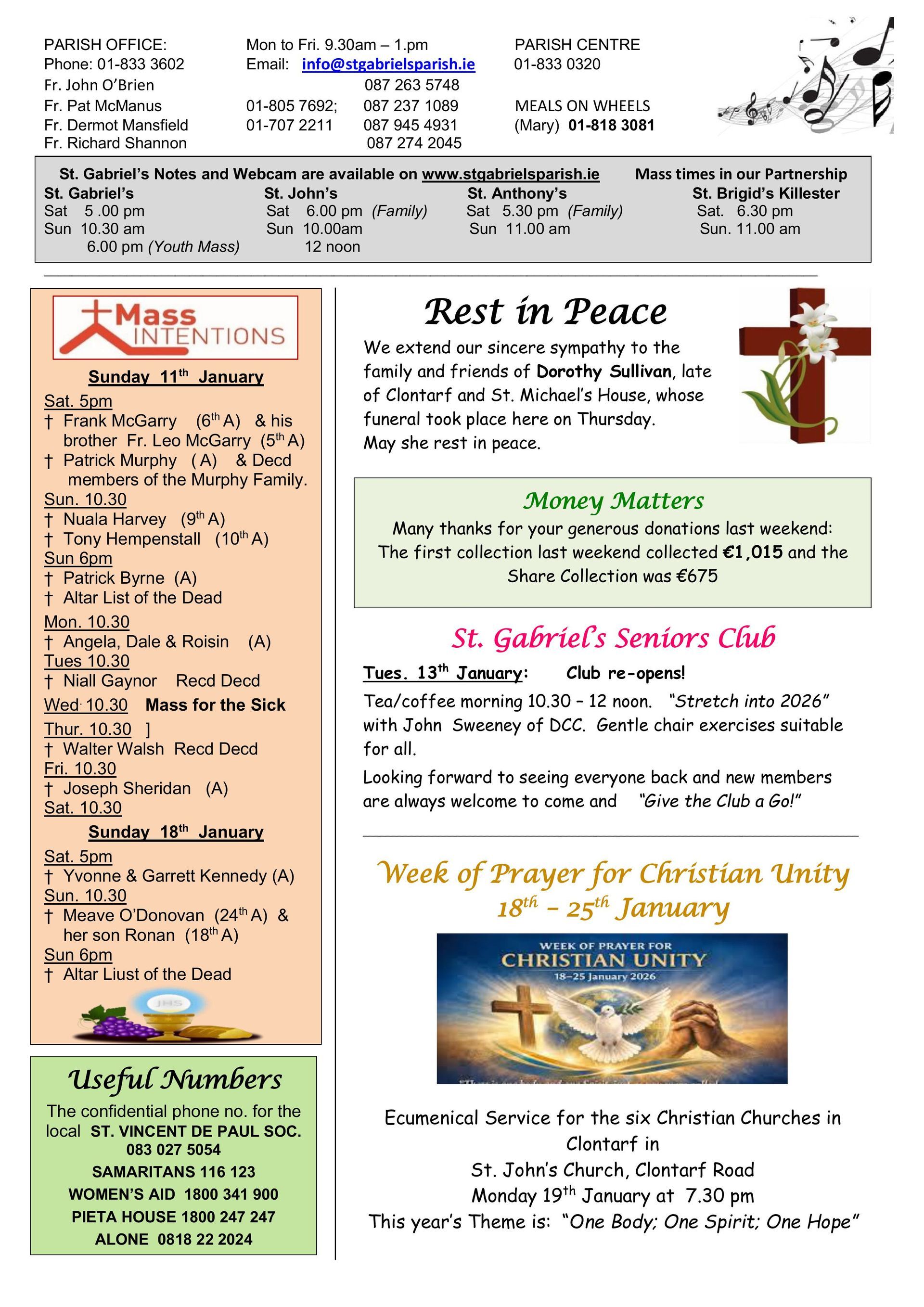 Parish Notes 11th January 2026