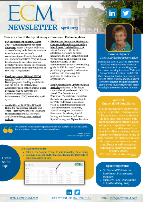 ECM NEWSLETTER April 2023