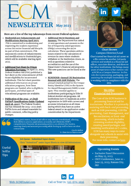 ECM NEWSLETTER May 2023