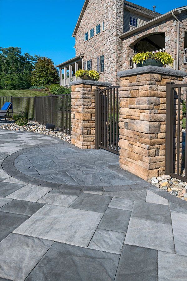 House Front Patio Paver Design