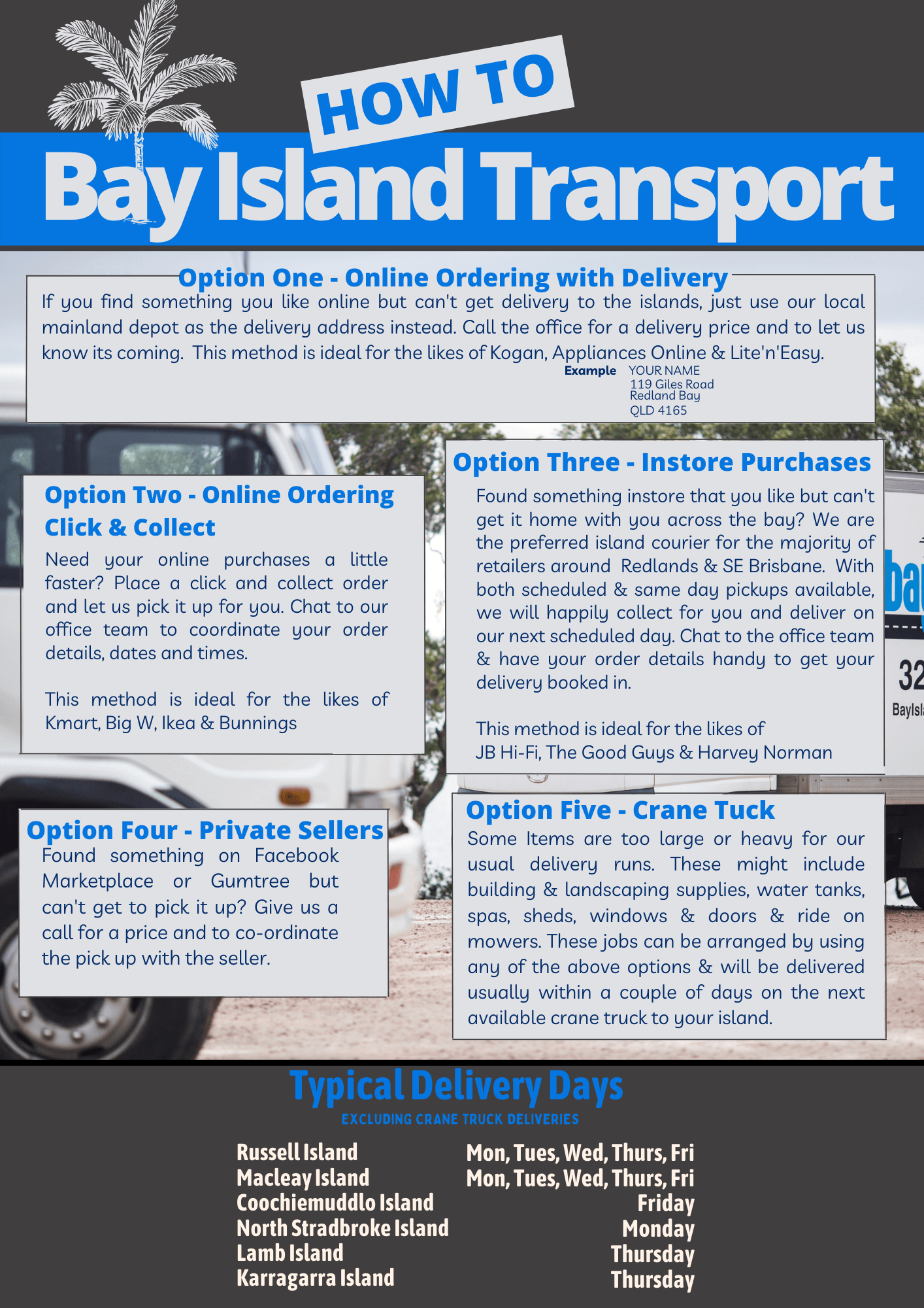 Transportation and Delivery Services | Bay Island Transport