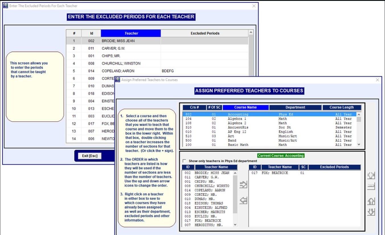 Master Schedule Building Software | Rediker Software