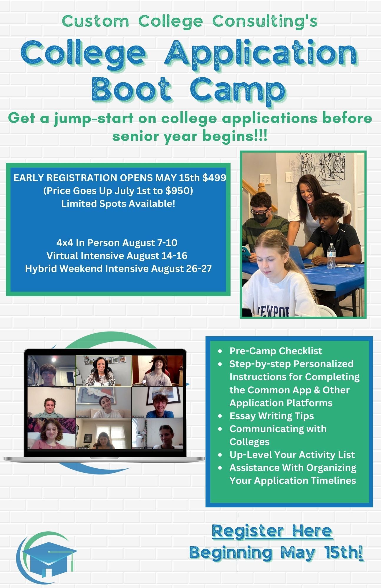 4x4 College Application, Essay Bootcamp, virtual
