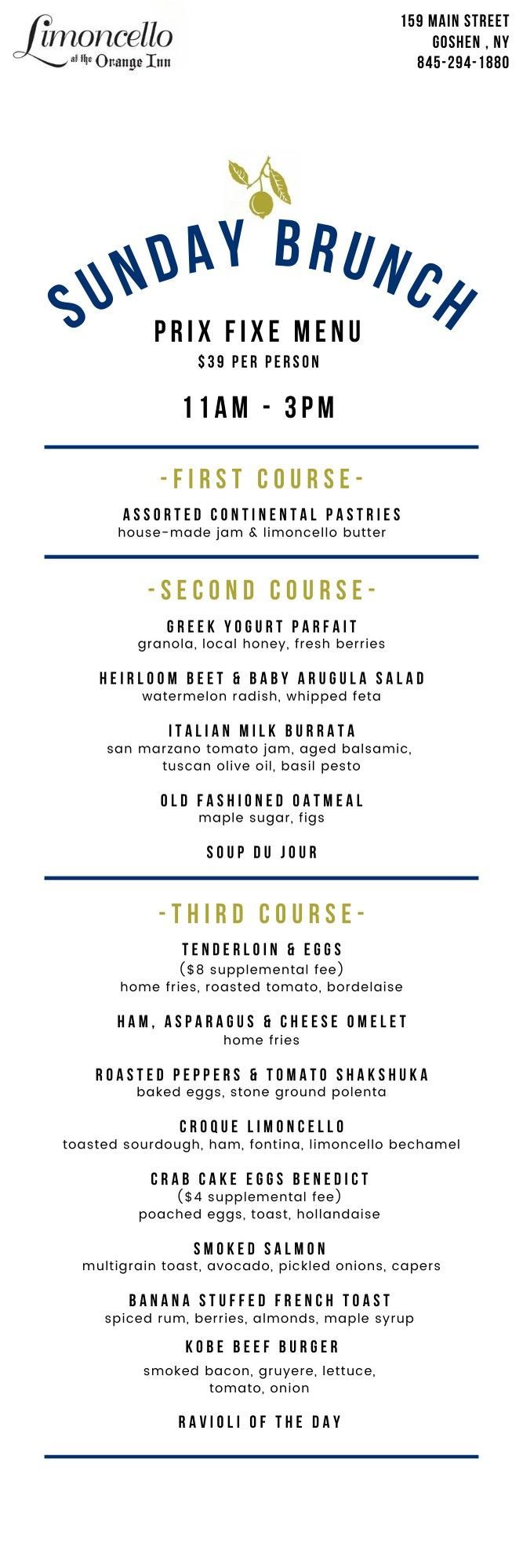 Limoncello at the Orange Inn | Goshen, NY | Offsite Catering Menu