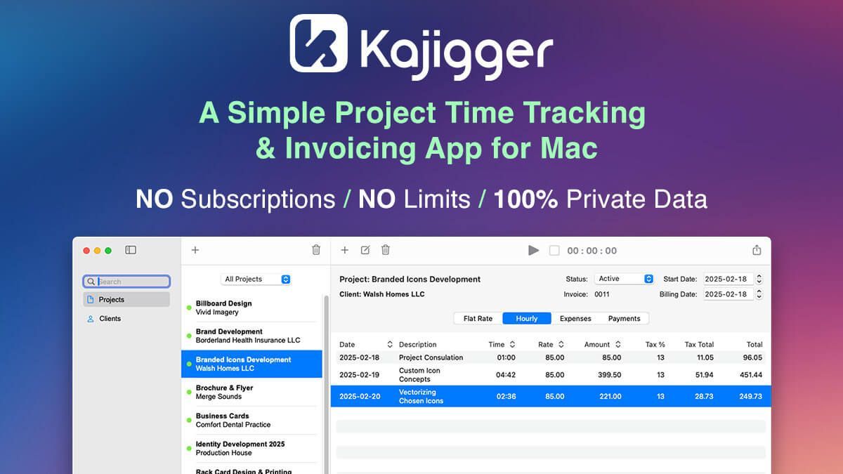 Kajigger | Project Time Tracking & Invoicing for Mac