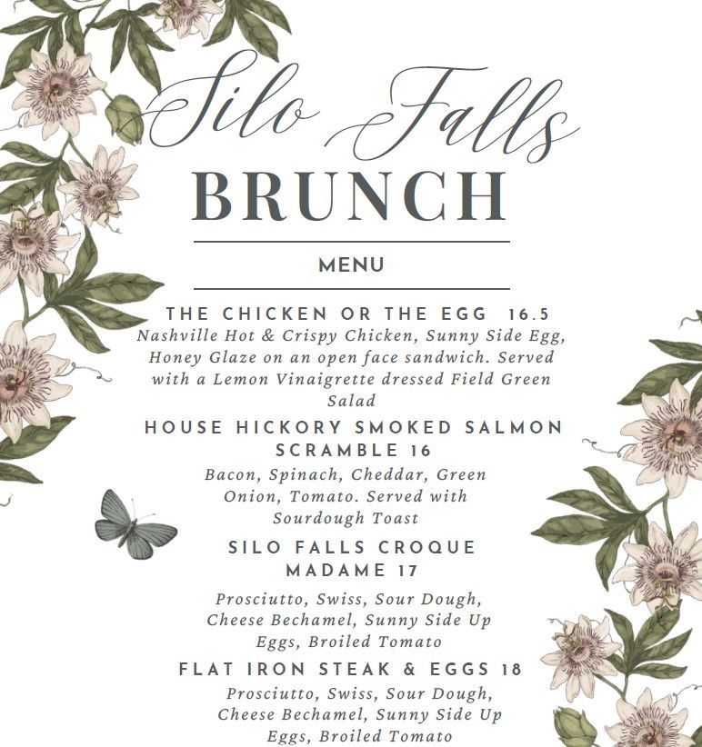 Dining Menu | Brookeville, MD | Silo Falls