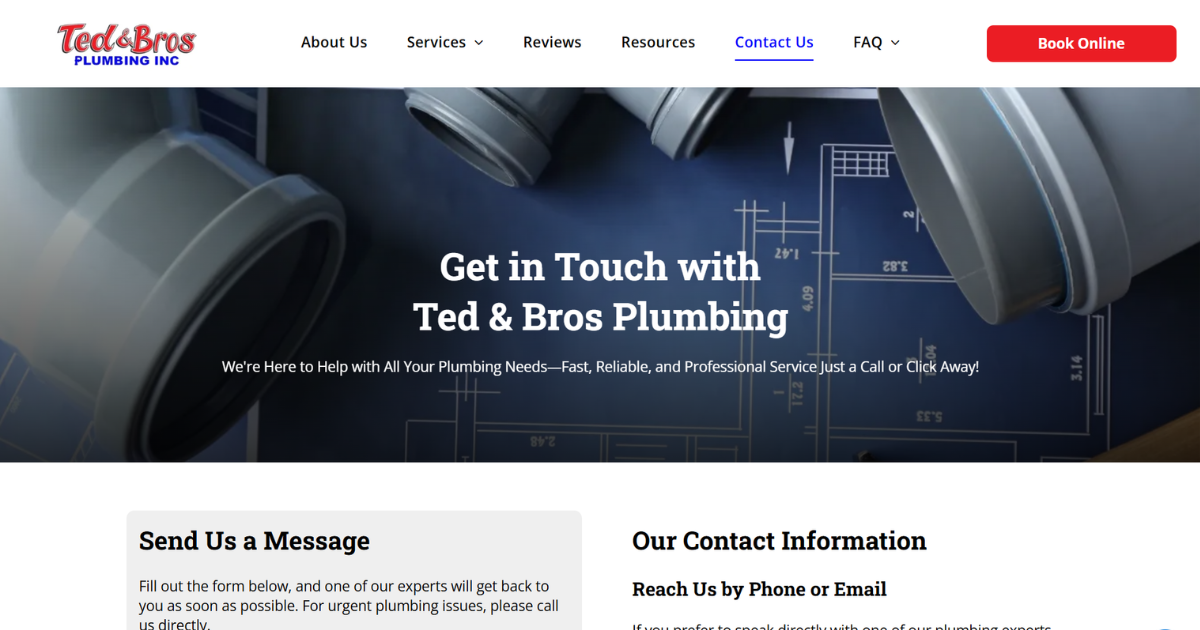 Contact Ted & Bros Plumbing Inc