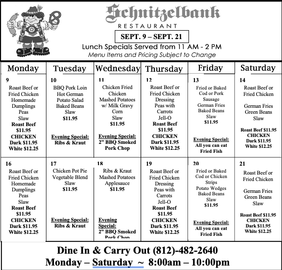 German Restaurant | Jasper, IN | Schnitzelbank Restaurant