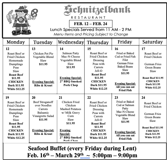 German Restaurant | Jasper, IN | Schnitzelbank Restaurant