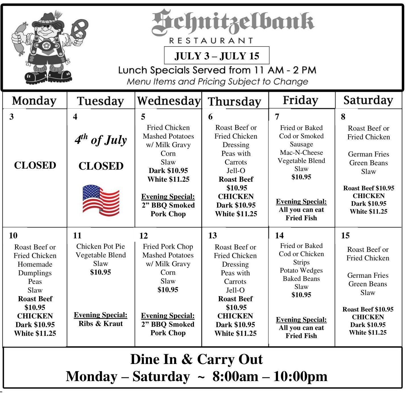 German Restaurant | Jasper, IN | Schnitzelbank Restaurant