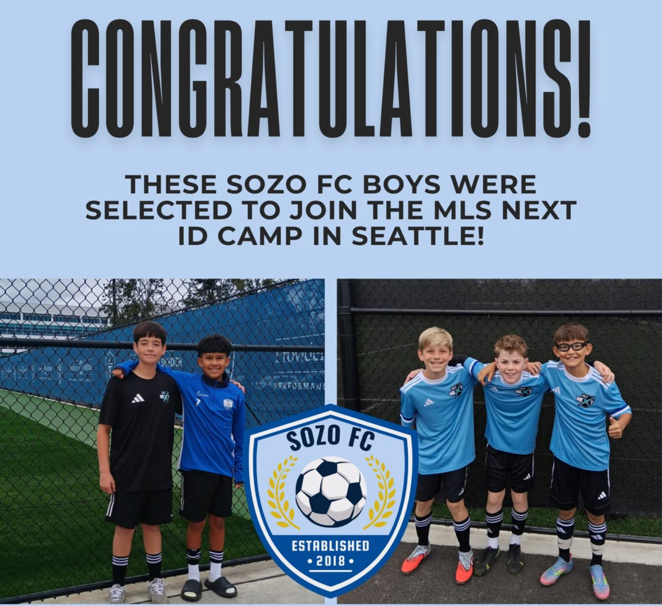 Sozo FC Boys Shine at MLS NEXT ID Camp in Seattle