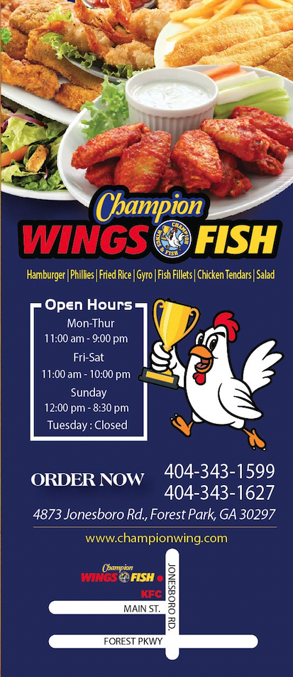 Champion Wings & Fish Menu